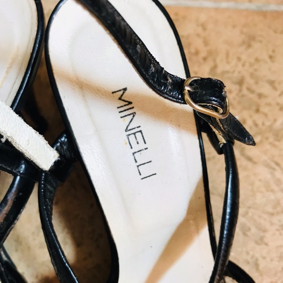 Minelli | Shoes | Vintage Minelli Leather Heel Sandals Sexy Strap Open ...